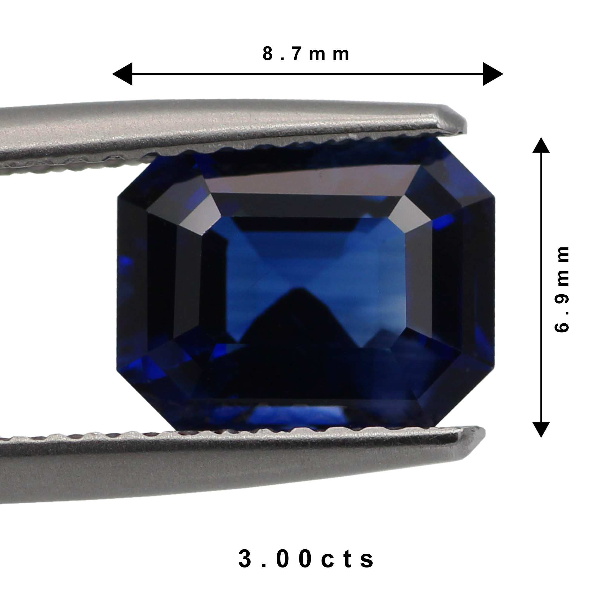 3.00ct Heated Sapphire Octagon Royal Blue– Gem Centre