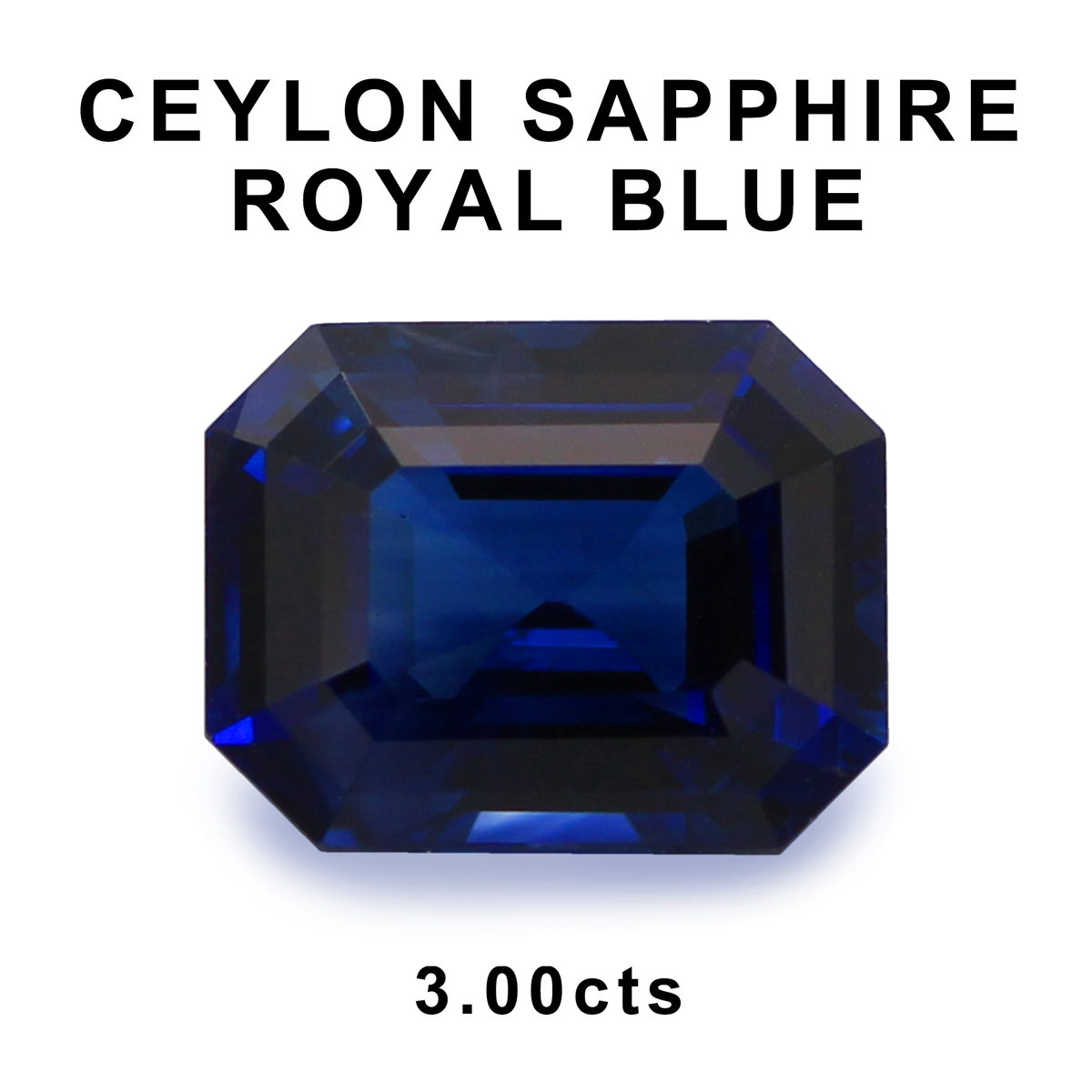 3.00ct Heated Sapphire Octagon Royal Blue– Gem Centre