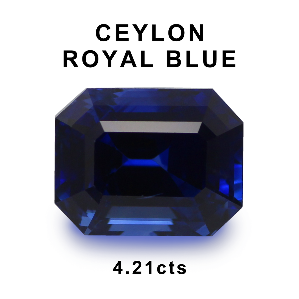 4.21ct Heated Sapphire Octagon Royal Blue– Gem Centre